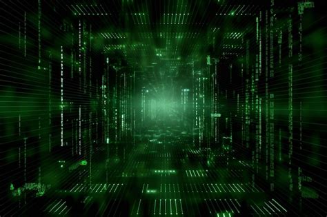 Premium Ai Image Green Digital Binary Data On Computer Screen