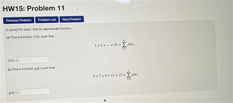 Solved Hw15 Problem 11 1 ﻿point ﻿for Each Find An