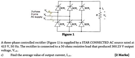 Solved Scr Scr Scr 3 Phase 3 Wire Ac Supply Scr Scr Scr Figure 1 A Three Phase Controlled