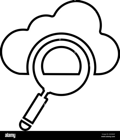 Cloud Search Icon Simple Editable Vector Eps File Stock Vector Image And Art Alamy