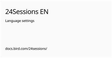 Language Settings 24sessions En