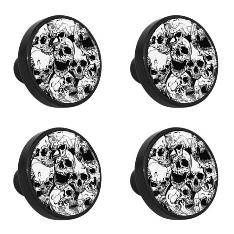 4 Pcs Skull Knobs For Kitchen Cabinet Cupboard Dresser Bookcase Drawer
