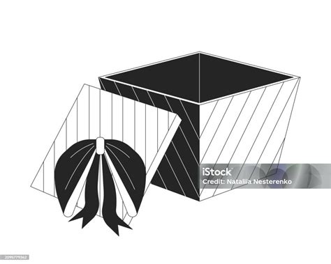 T Box Open Black And White 2d Line Cartoon Object Stock Illustration