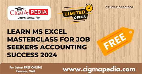 Learn Ms Excel Masterclass For Job Seekers Accounting Success 2024