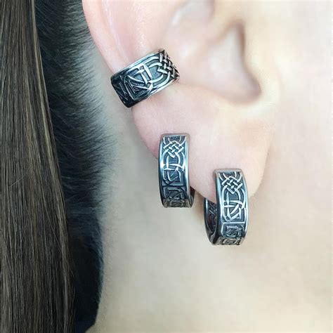 Mystic Loop Celtic Braid Earrings Celtic Braid Hoop Earrings Celtic
