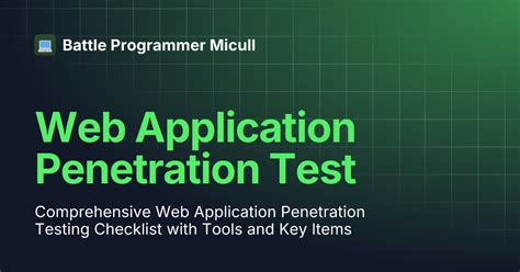 Web Application Penetration Test Battle Programmer Micull