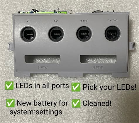 Gamecube Controller Port With New Battery And Leds Installed In Each Port Etsy