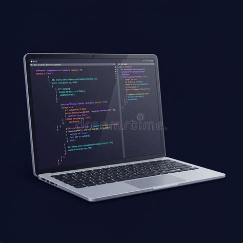 A Laptop Displays Code On Its Screen Suggesting Software Development Work The Stock