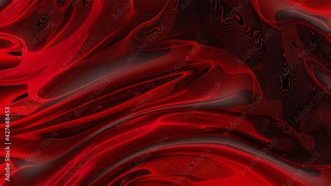 Red Background Of Filamentous Intersecting Particles In 3d Abstract