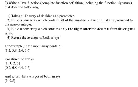 Solved 3 Write A Java Function Complete Function Chegg Com