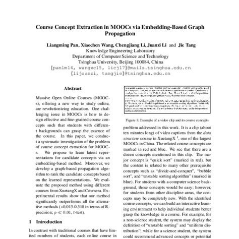 course concept extraction in moocs via embedding based graph