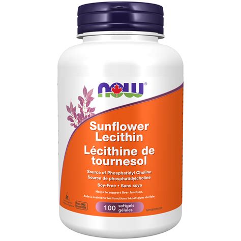 Sunflower Lecithin 1 200 Mg Softgels Now Foods Canada