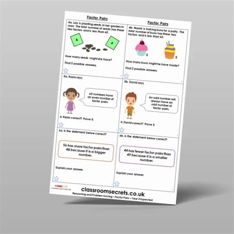 Year 4 Use Factor Pairs Reasoning And Problem Solving Resource Classroom Secrets