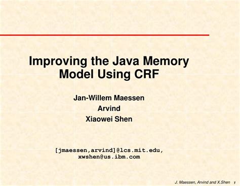 Ppt Improving The Java Memory Model Using Crf Powerpoint Presentation Id392617