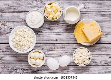 Different Types Dairy Products Top View Stock Photo Shutterstock