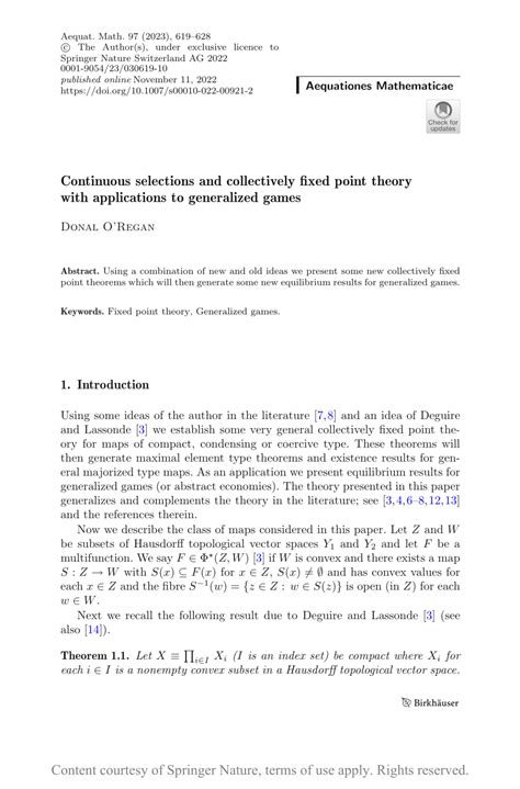 Continuous Selections And Collectively Fixed Point Theory With
