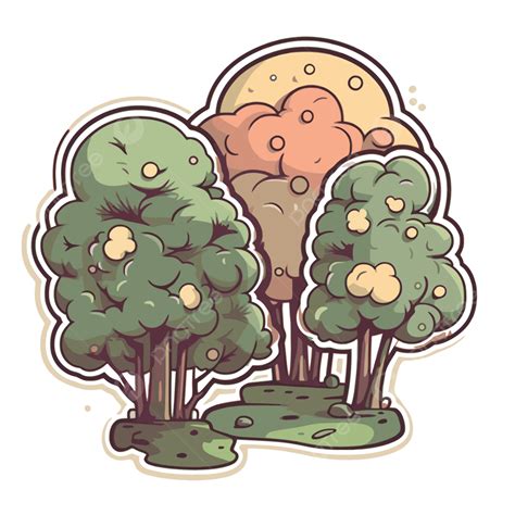 الكرتون ناقلات نمط شجرة الكرتون الأشجار ملصق كرتون Png والمتجهات