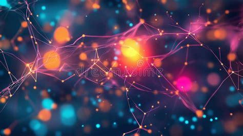Vibrant Neural Network Visualization With Orange And Blue Glowing Nodes