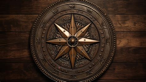 Craftsmanship Star Compass Premium Ai Generated Image