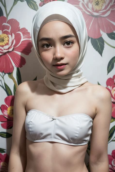 흰색 상의와 흰색 머리 스카프를 입은 아라페드 여성 Seaart Ai 흰색 상의와 흰색 머리 스카프를 입은 아라페드 여성 Seaart Ai