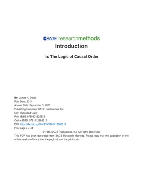 Causal Order Pdf Causality Statistics