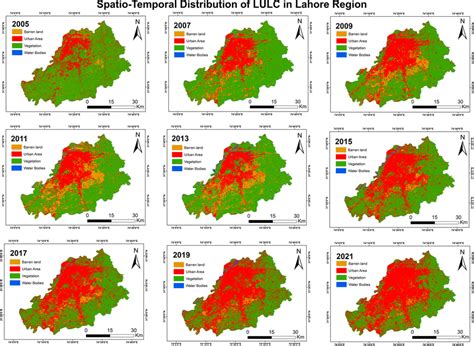 Spatio Temporal Maps Of Land Useland Cover Of The Research Area Year