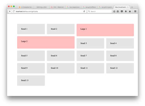 Html Css Grid Flow Different Sized Blocks Stack Overflow