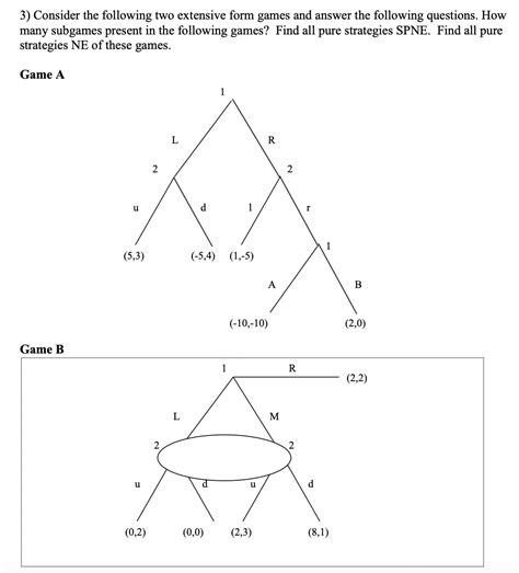 Solved 3 Consider The Following Two Extensive Form Games