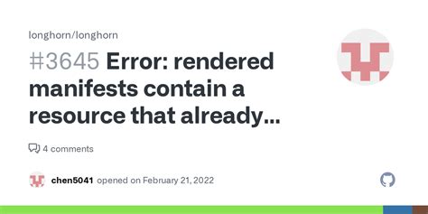 Error Rendered Manifests Contain A Resource That Already Exists