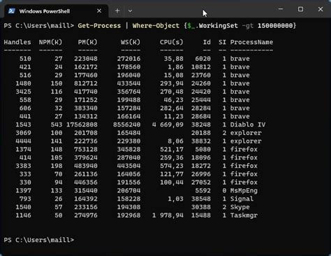 Powershell Get Process Gestion Des Processus