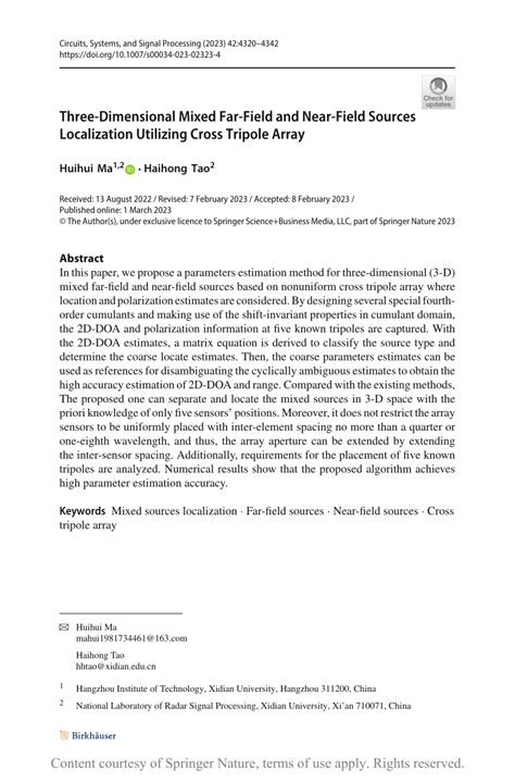 Three Dimensional Mixed Far Field And Near Field Sources Localization Utilizing Cross Tripole Array