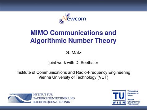Ppt Mimo Communications And Algorithmic Number Theory Powerpoint Presentation Id 288651