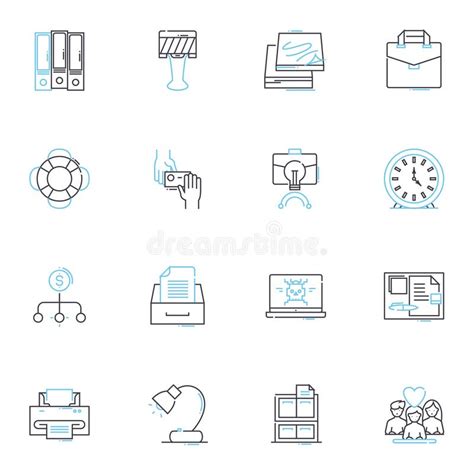 Company Hierarchy Linear Icons Set Authority Responsibility Chain Structure Management