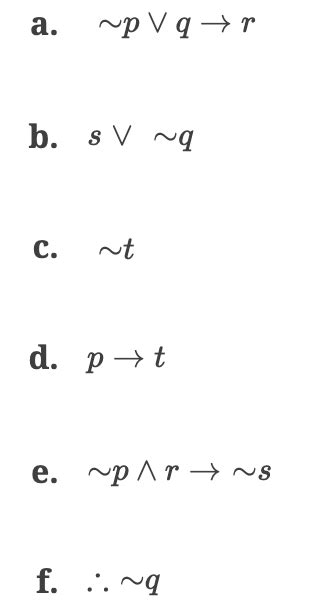 solved a set of premises and a conclusion are given use