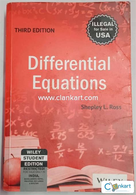 Buy Differential Equations 3Ed Book In Excellent Condition At Clankart Com