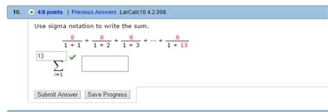 solved use sigma notation to write the sum 8 1 1 8 1