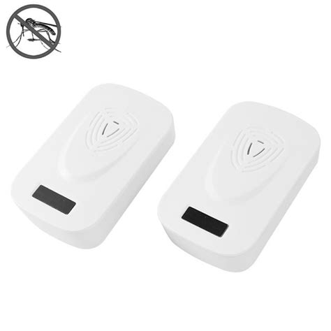 2 Pcs 초음파 방사선 무료 가정용 지능형 전자 모기 구충제 스타일 미국 플러그 흰색