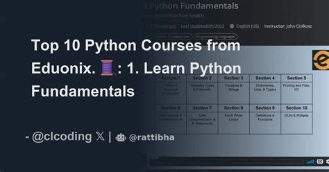 Top 10 Python Courses From Eduonix 🧵 Python Coding Rattibha
