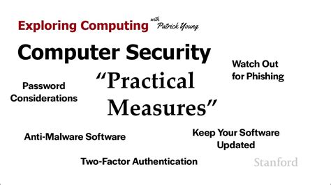 Stanford CS105: Intro to Computers | 2021 | Lecture 22.2 Computer Security: Practical Measures ...