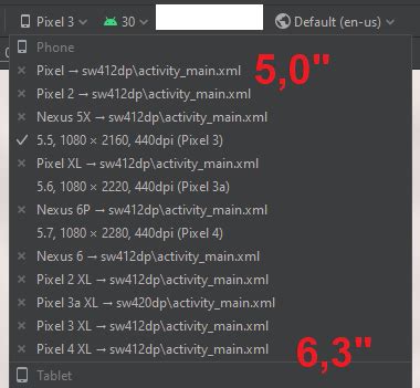 Android Layouts For Different Screen Sizes Stack Overflow