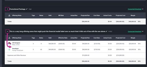 collapsible service offerings parallax