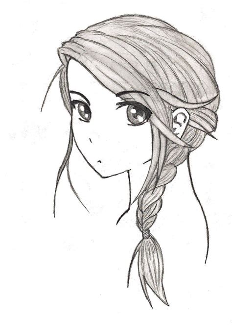 Anime Girl With Side Braid