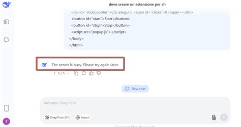 DeepSeek Non Funziona Down O Mostra Errore Server Is Busy