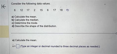 Solved Consider The Following Data