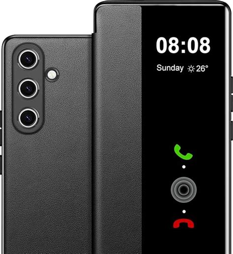 For Samsung Galaxy S24 Case Flip Leather Cover Clear S View