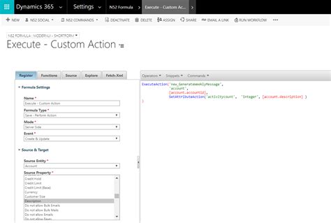 XRM Formula Execute An Action With Parameters Within A Formula North Support