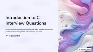 C Interview Questions And Answers By Scholarhat PDF