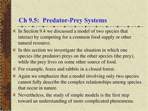 Ppt Ch 95 Predator Prey Systems Powerpoint Presentation Free