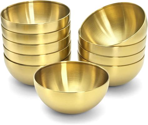 Cedilis 10 Pack Gold Serving Bowls 59 Inch Salad Bowl