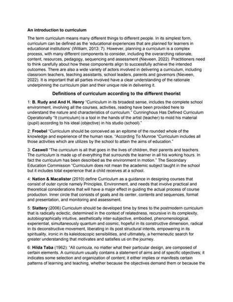 The Different Components Of Curriculum Design Pptx